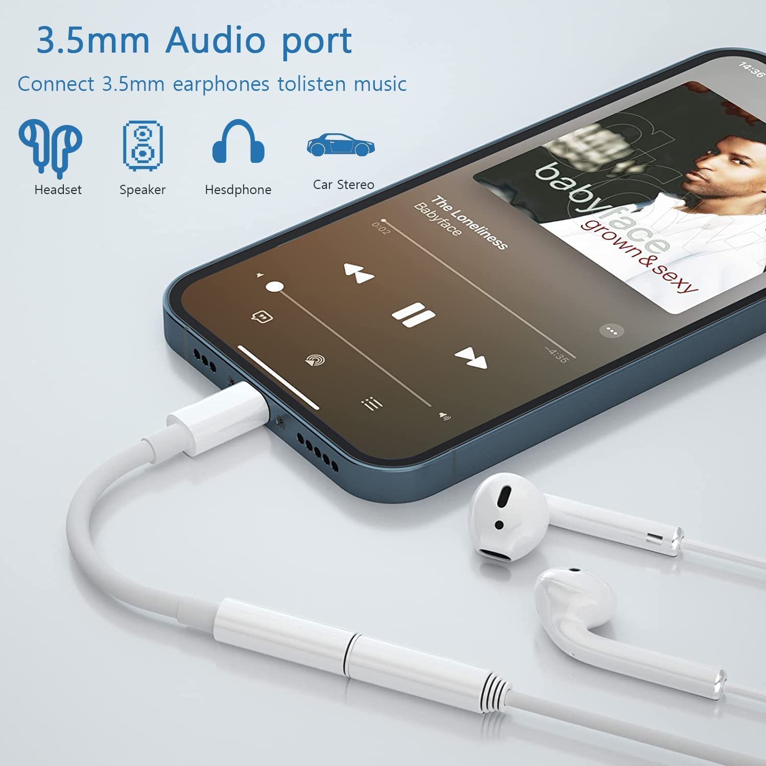Lightning to 3.5 mm Headphone Jack Adapter, [Apple MFi Certified] 2 Pack Headphone Adapter for iPhone Converter Dongle Auxiliary Audio Jack Aux Accessories Compatible iPhone 14 13 12 11 X XS XR 8P 7 6