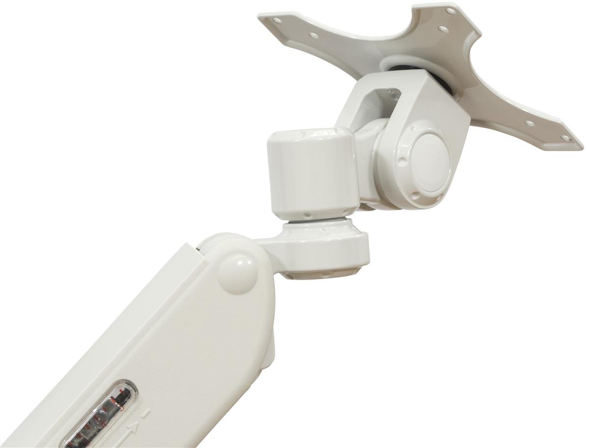 Displays2go Wall Mounted Computer Station, Monitor Mount, CPU Holder, Adjustable Arms (DWSSW01WT)