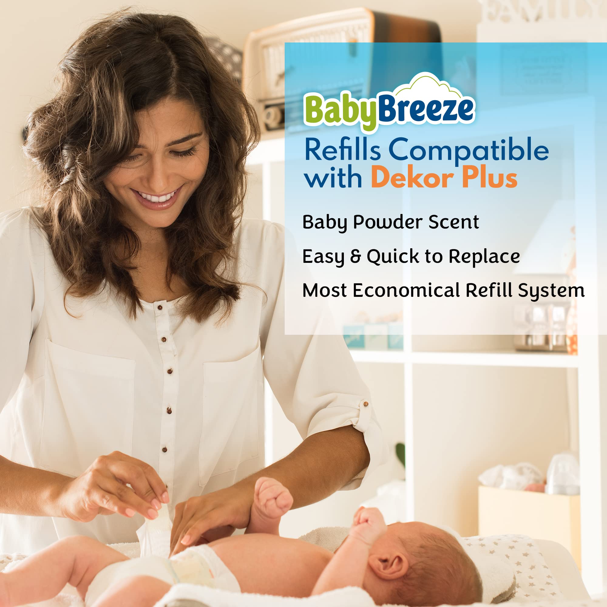 Diaper Pail Refills Compatible with Dekor PLUS Diaper Pail 4 Refill Bags Holds 2320 Diapers β Strong, Durable Baby Powder Scented Refills Bags