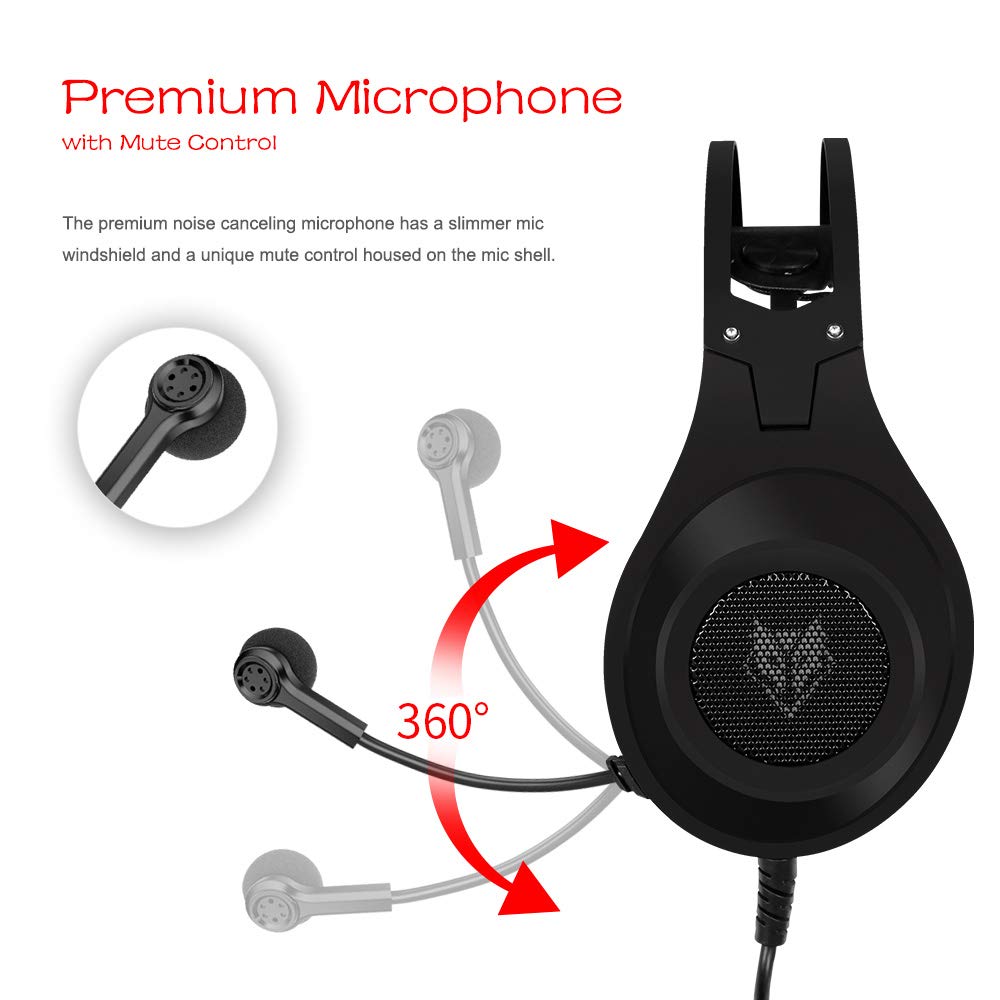 NUBWO N2 Gaming Headset for Xbox One PS4 Playstation 4, Headphones Computer PC Mic Stereo Gamer Microphone for Skype Xbox one s Xbox 1 x Nintendo Switch Games