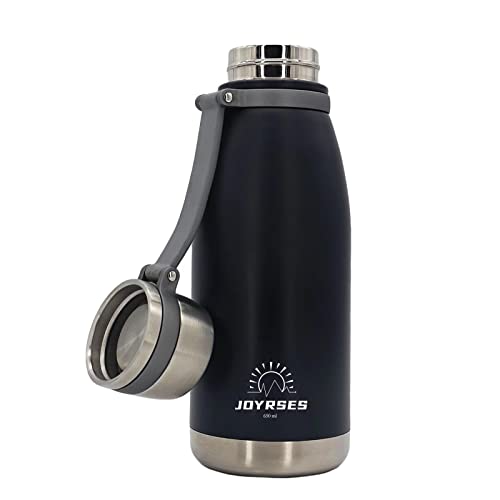 JOYRSES All Stainless Steel Vacuum Thermos,Keeps beverage and water Hot or Cold for Up to 20 Hours,Insulated water Bottle22oz(Dark blue)