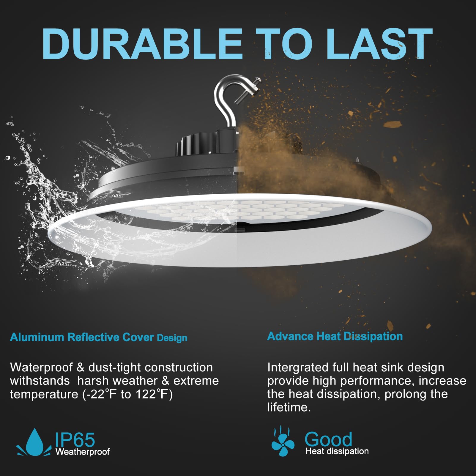 Lightdot 250W(344X1W LED) LED High Bay Light with Diffuser 37500lm High Bay LED Lights, 5000K LED High Bay Shop Light, AC100-277V UFO High Bay Lighting for 30-40FT Height -5 Yrs Warranty-8Pack