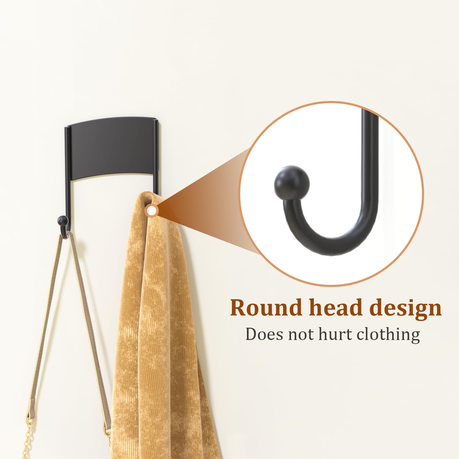 jockcaras Adhesive Towel Hooks for Bathrooms Wall Mounted: Musical Note Shower Hooks Towels - Towel Hanger for Bathroom - Adhesive Bathroom Hooks