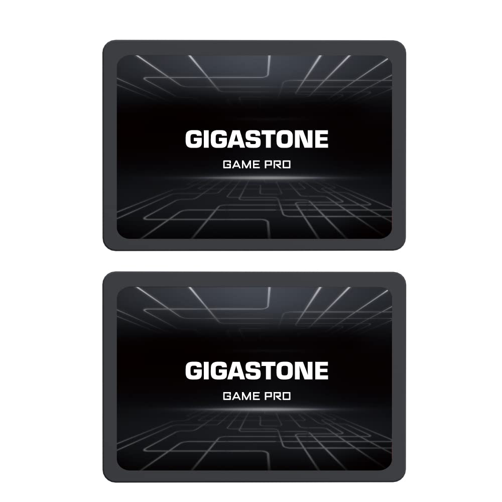 Gigastone SATA SSD 128GB (2-Pack) 2.5 inch SSD 510MB/s Upgrade Laptop PC Memory and Storage PS4 HDD Replacement 2.5" Internal Solid State Hard Drives SATA III SLC Cache 3D NAND Game Pro Performance