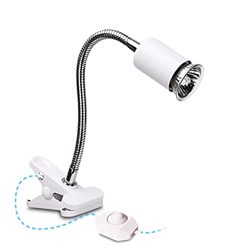 HOMUREN EU Plug 50W 220V 2in1 Set Reptile Heat Lamp with Bulb with Clip Turtle Back UVB+UVA Full Spectrum Sun Light Sunbathe for Lizard Amphibians