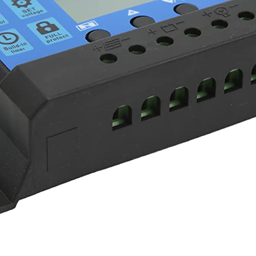 DOACT Solar Panel Charge Controller, 12V 24V Automatic Identification Overload Protection LCD Display Solar Charge Controller for Phone (30A 12V/24V)