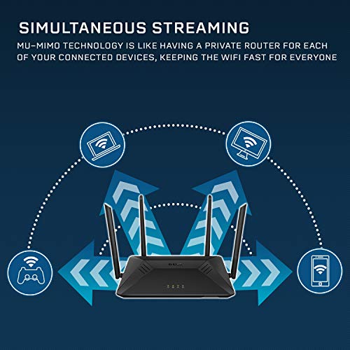 D-Link WiFi Router, AC1750 Wireless Internet for Home Gigabit Streaming & Gaming Smart Dual Band MU-MIMO Parental Controls QoS (DIR-867-US), Black