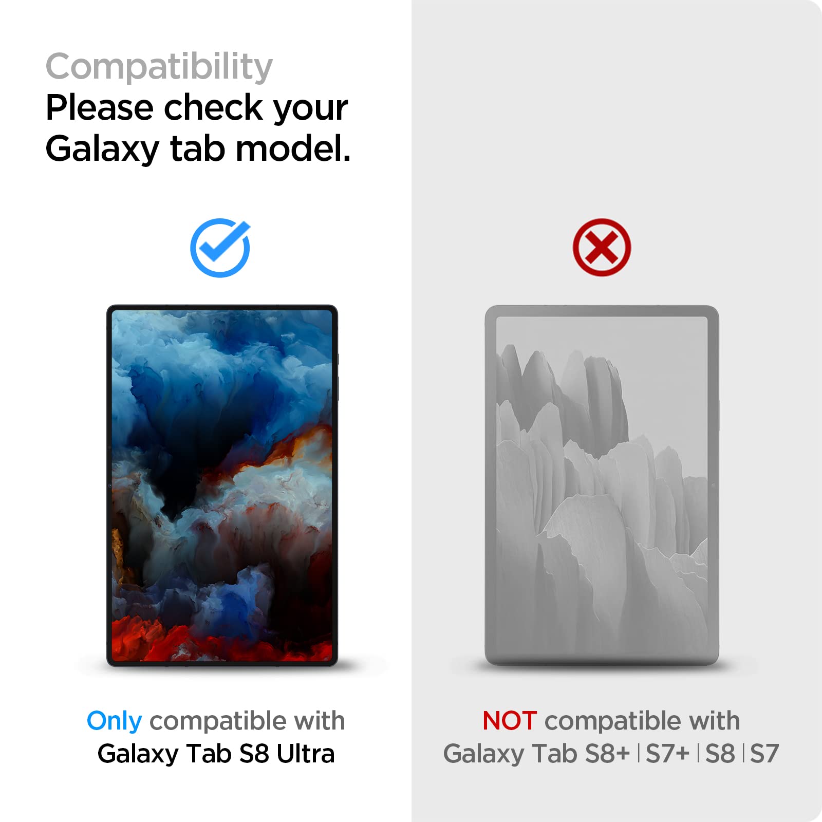 Spigen Tempered Glass Screen Protector [GlasTR EZ FIT] Designed for Galaxy Tab S8 Ultra [9H Hardness/Case-Friendly]