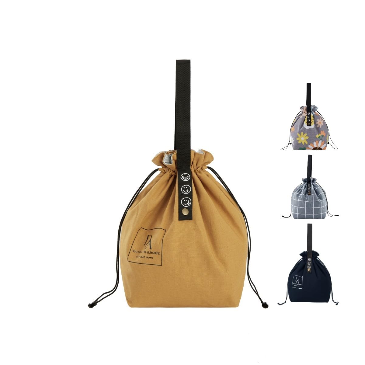 DAROSS Drawstring Lunch Bag, Reusable Small Lunch Bag,Lunch Sack,Cute Lunch Bag (Khaki)