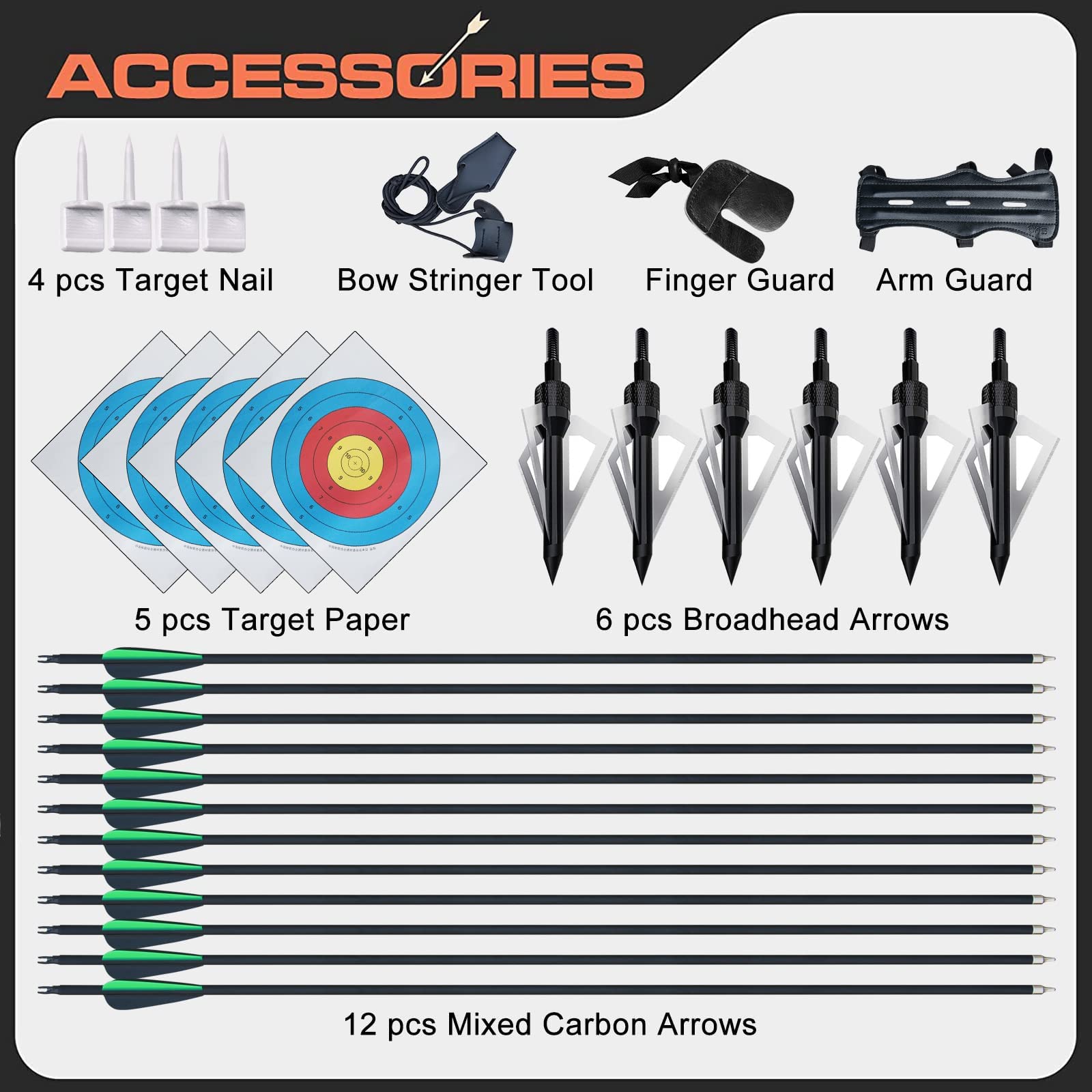 EinMAIQi Recurve Bow and Arrow Set for Adult Beginner Takedown Recurve Bow Right Hand Archery Set for Outdoor Hunting Training Practice, 30lb