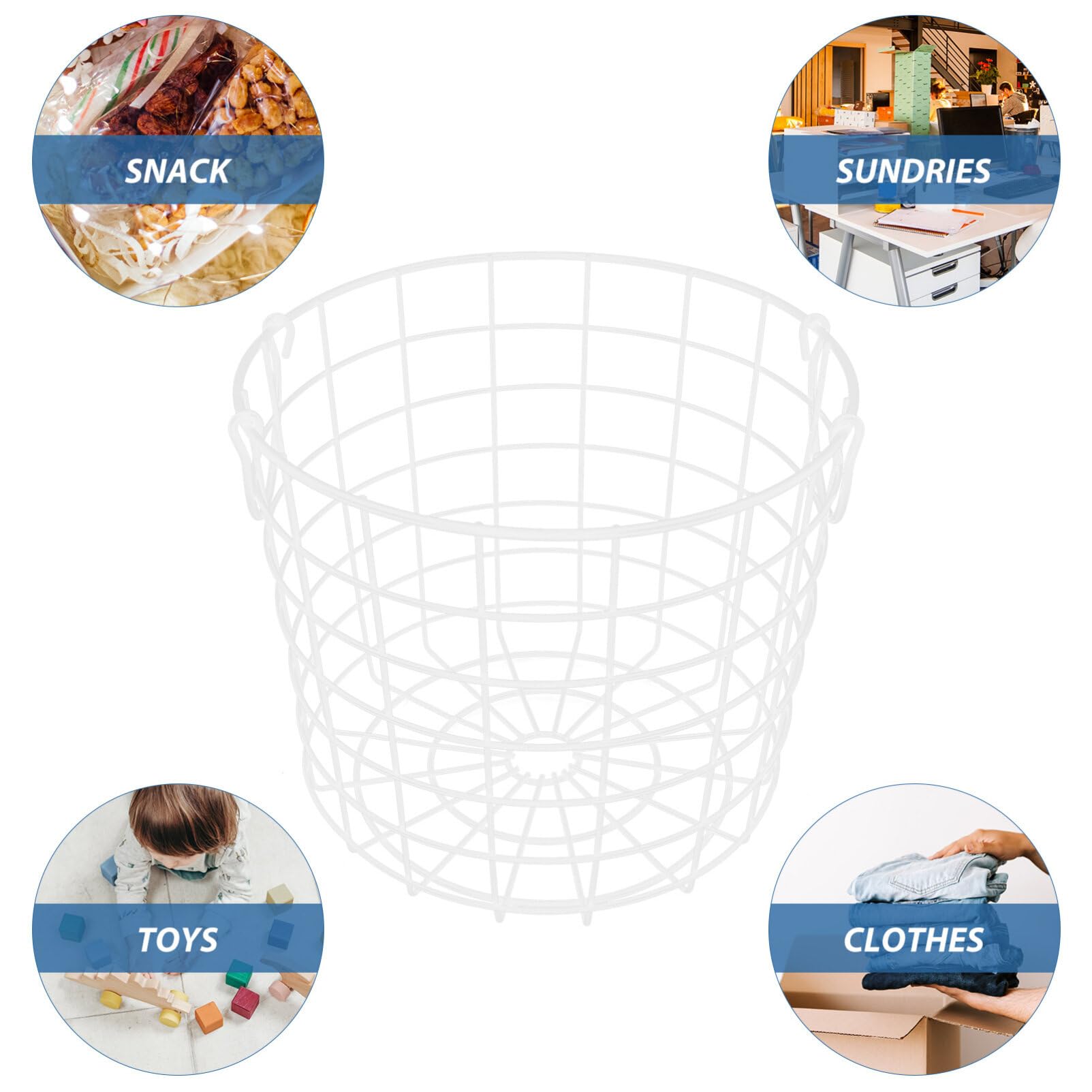 MAGICLULU Iron Wire Laundry Hamper Laundry Storage Basket With Handles Iron Storage Basket