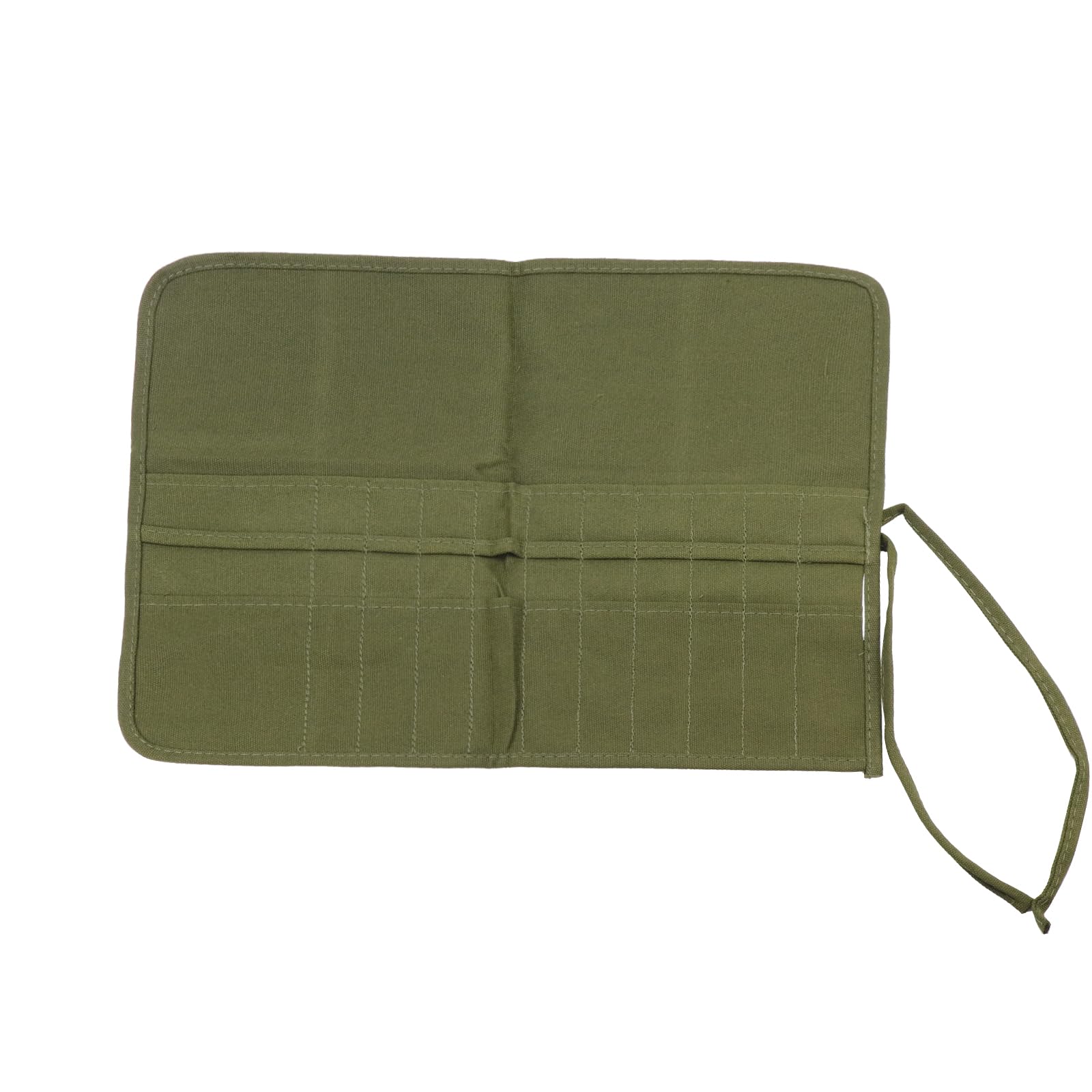 Pufguy Green Paint Brush Holder Roll up Pouch 22 Slots Paint Brush Holder Artist Paint Brush Roll up Bag Holder Canvas Pouch Case,16.54" L x 12.3" W