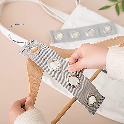 KLEVERISE 12 PCS Space Saving Closet Hanger Connector Extender Organizers - Odorless Wonder Space Saver Hanger Extension Connections - Clothes Hanger Magic Cascading Band Gray