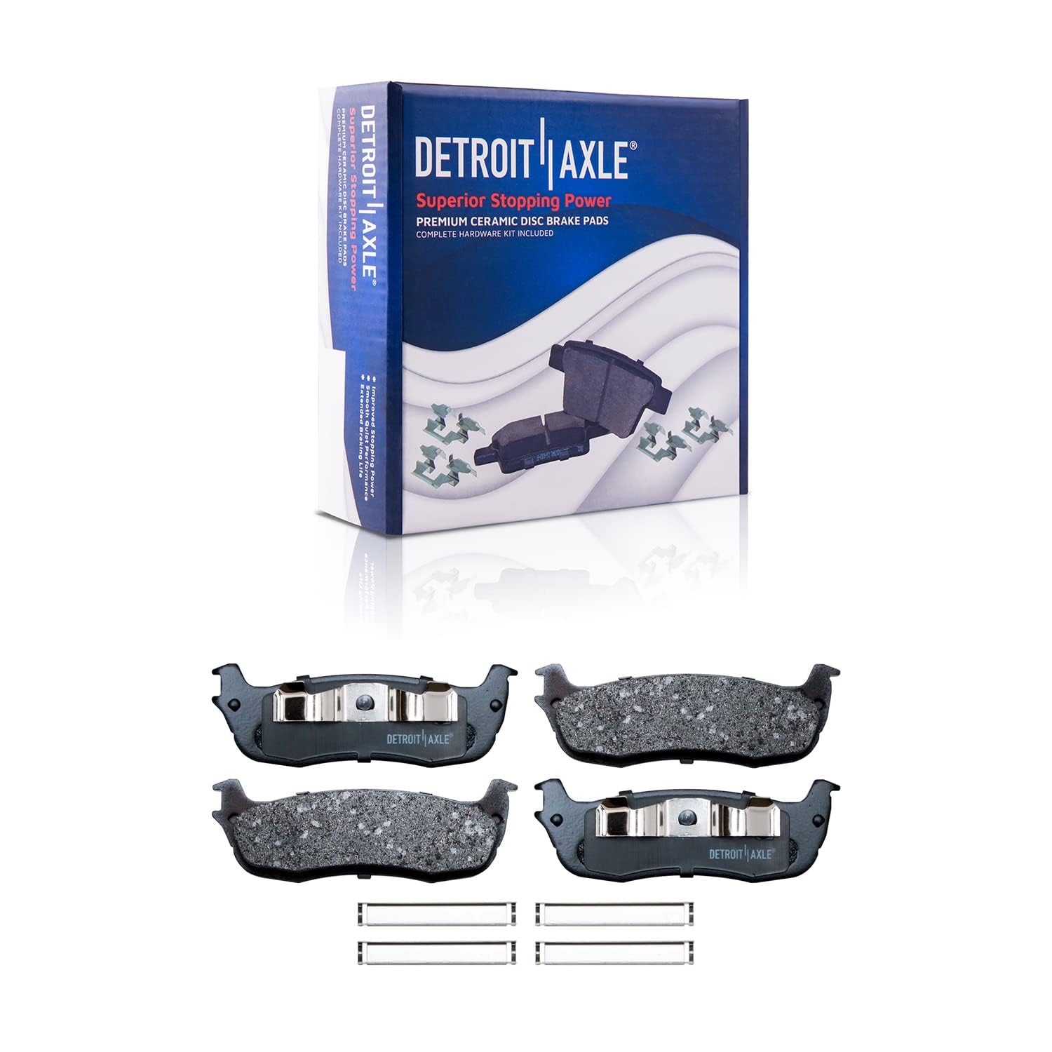 Detroit Axle - Brake Kit for 4WD 2000 2001 2002 2003 Ford F-150 Drilled & Slotted Disc Brake Rotors Ceramic Brakes Pads Front and Rear Replacement 5 Lugs