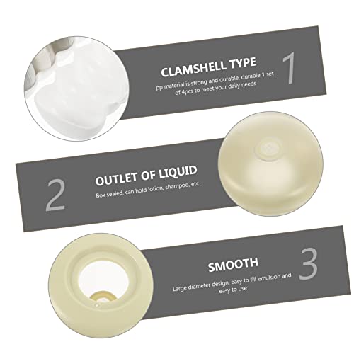 LEUYA 4 Sets Bottle Type Jars Multi-Function Use with Empty Cosmetic Dispensers Case Nail Daily Press of Accessory White Cases Toiletries Pump Dispenser Containers Shampoo Sample