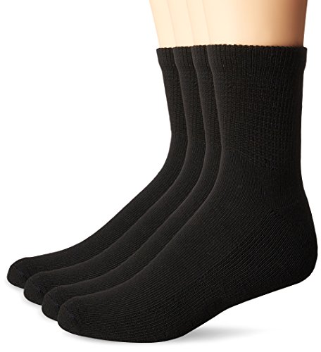 Dr. Scholl's Men's 4 Pack Diabetic and Circulatory Non Binding Ankle Socks, Black, Shoe Size: 7-12