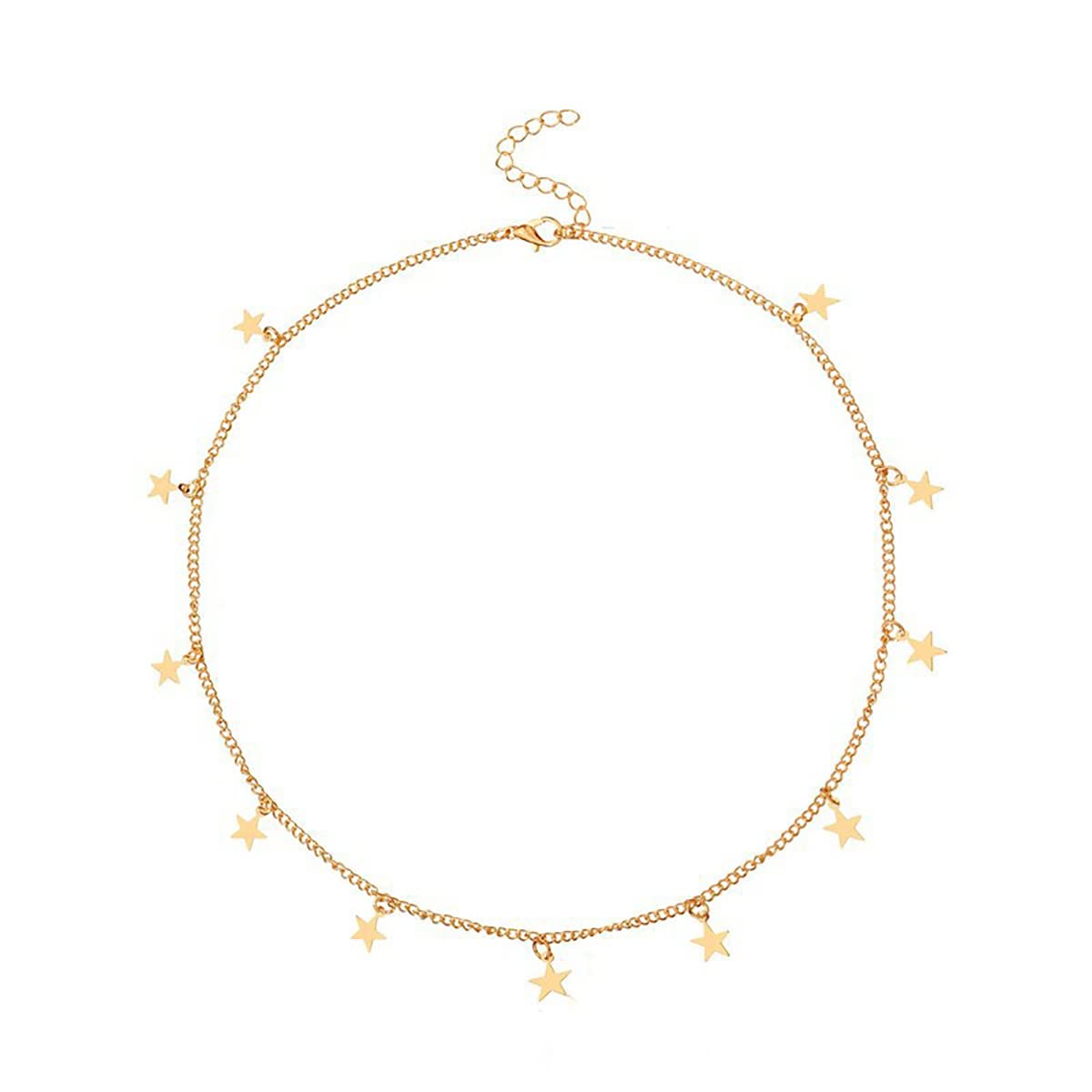 CHAFIN Star Necklace for Women Girls Star Choker Necklace Adjustable (Gold)
