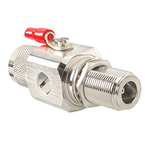 Lightning Arrestor, N Type Coaxial Arrestor 50 Ohm with Bulkhead N Male Plug to Female 0-6GHz Surge Protector for Cellular Cell Phone Signal Booster 3G 4G LTE WiFi 2.4GHz 5GHz Antenna