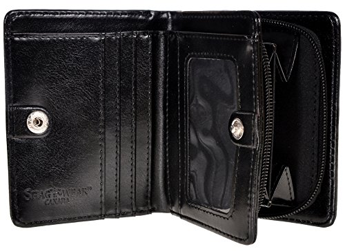Shag Wear Women's Premium Vegan Clutch Cardholder Wallet Zipper Purse with Pretty Colorful Tiger Black