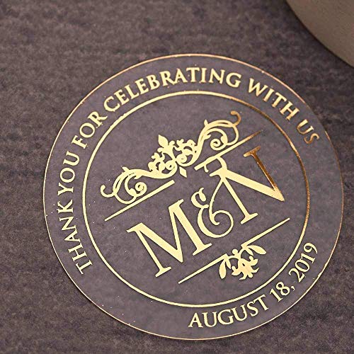 Gold Wedding Stickers, Semi Transparent Labels, Rose Gold Favor Stickers, Personalized Stickers, Foil Envelope Seals, Wedding Labels