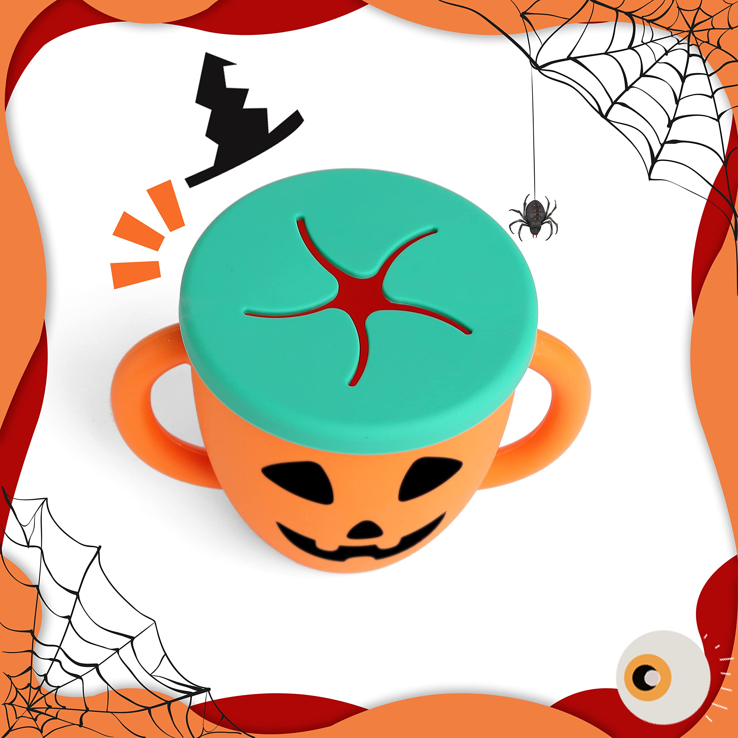 Halloween Pumpkin Silicone Snack Cups For Toddlers & Babies