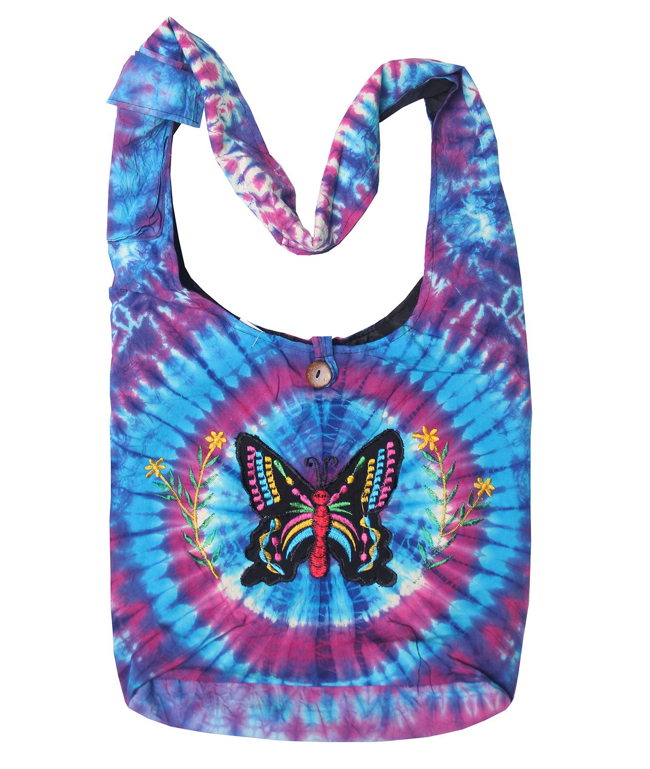 Shangri-La Nook Cotton crossbody Butterfly Gypsy Bag Handmade in Nepal