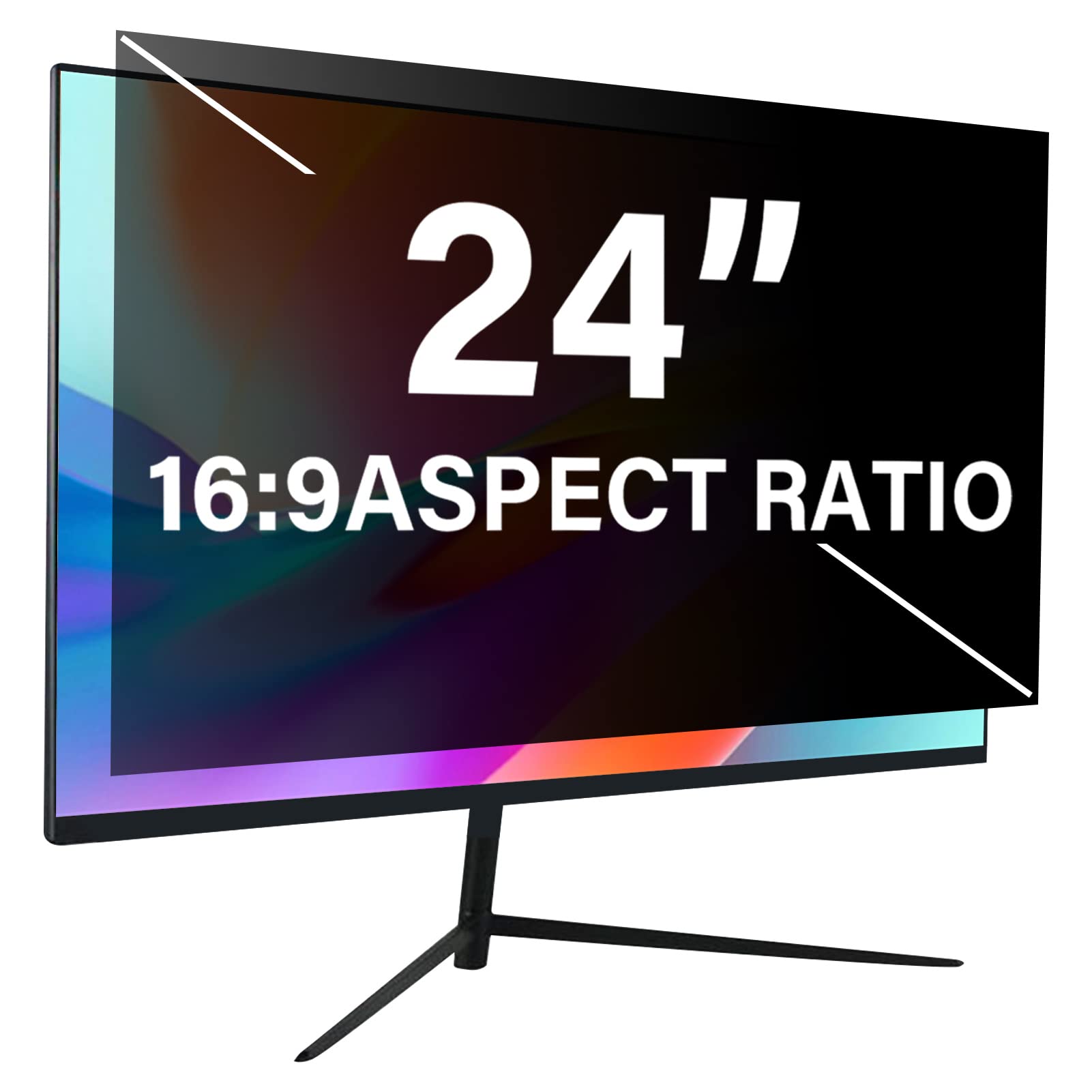 Halloive Computer Privacy Screen 24 inch, Removable 16:9 Aspect Ratio Widescreen Monitor,Eye Protection Anti Glare Blue Light Slide Mount Tabs Cover Screen Protector for Privacy Screen Filter 24 inch
