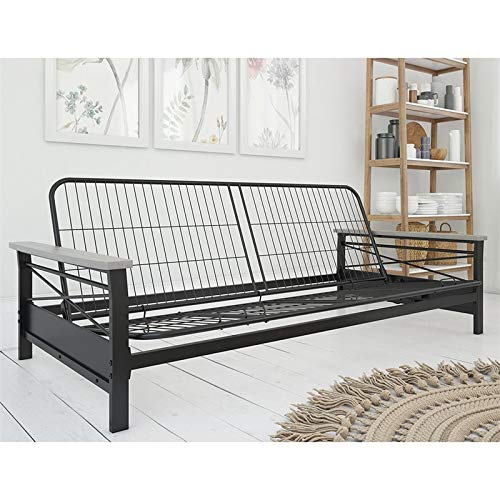 DHP Nella Metal Futon Frame in Black and Gray