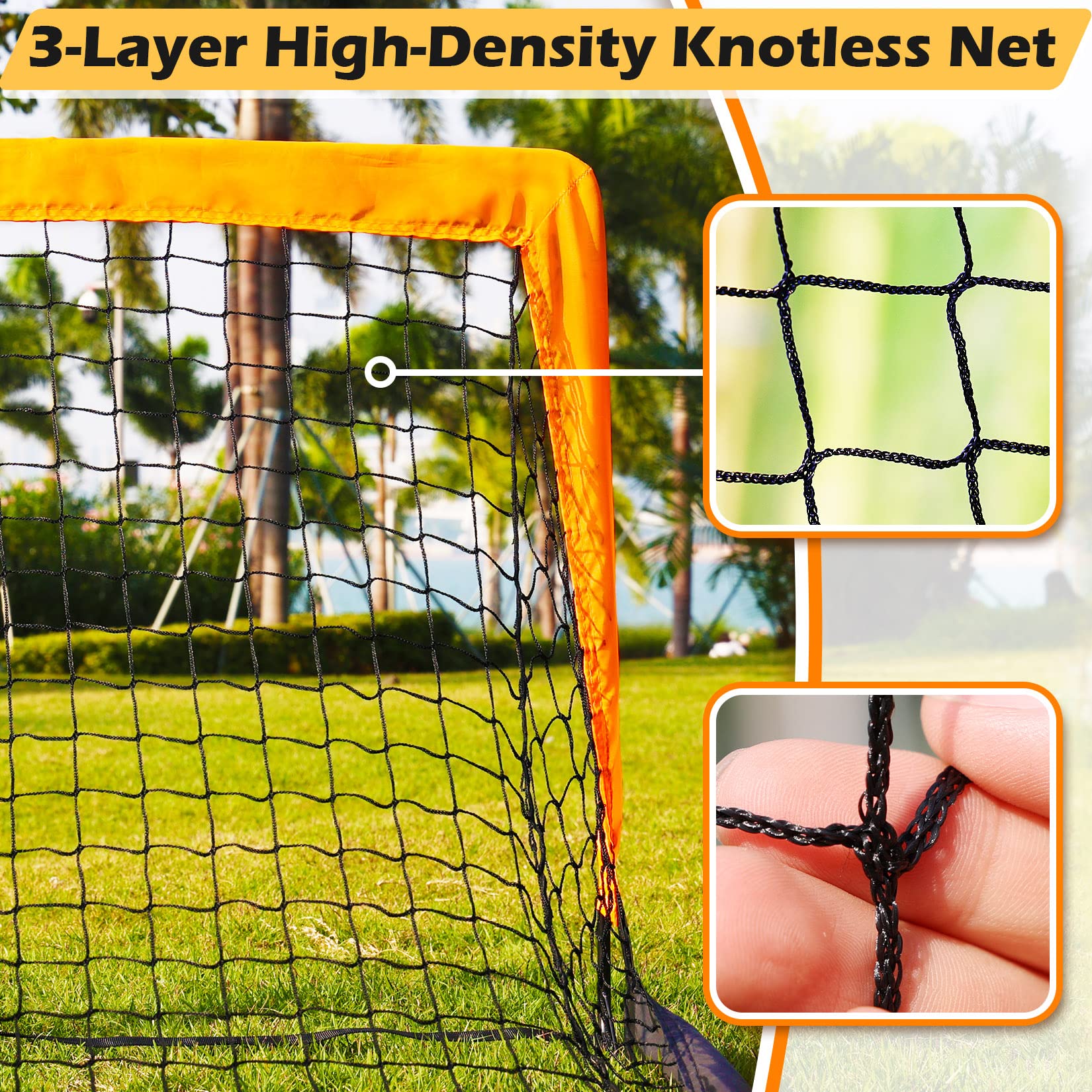 Dimples Excel Soccer Goals Soccer Net for Backyard 4'x3', 2 Set