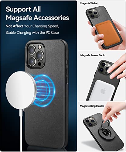 voscu Detachable Wallet Case for iPhone 14 Pro Max 6.7'' Compatible with MagSafe, Support Wireless Charger, Vegan Leather Flip Folio Magnetic Phone Case with Card Holders [RFID Blocking]-Black