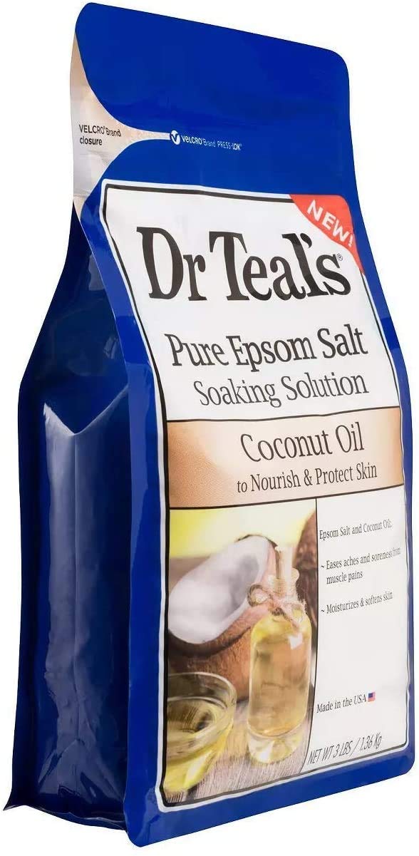 Dr. Teal's Epsom Salt Bath Variety Gift Set (3lbs Ea.) - Soothe & Sleep Lavender, Nourish and Protect Coconut Oil - Essential Oils Blended with Pure Epsom Salt