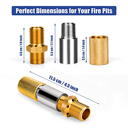GRISUN 1/2" LP Air Mixer Valve for Propane Gas Fire Pits, Air Mixture Valve with 1/2 Female Adapter, Stainless Steel and Solid Brass, 150K BTU High Capacity