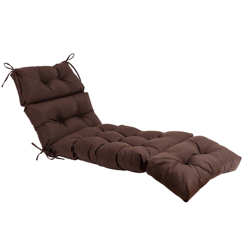 QILLOWAY Indoor/Outdoor Chaise Lounge Cushion,Spring/Summer Seasonal All Weather Replacement Cushions. (Dark Coffee/Brown/Chocolate)
