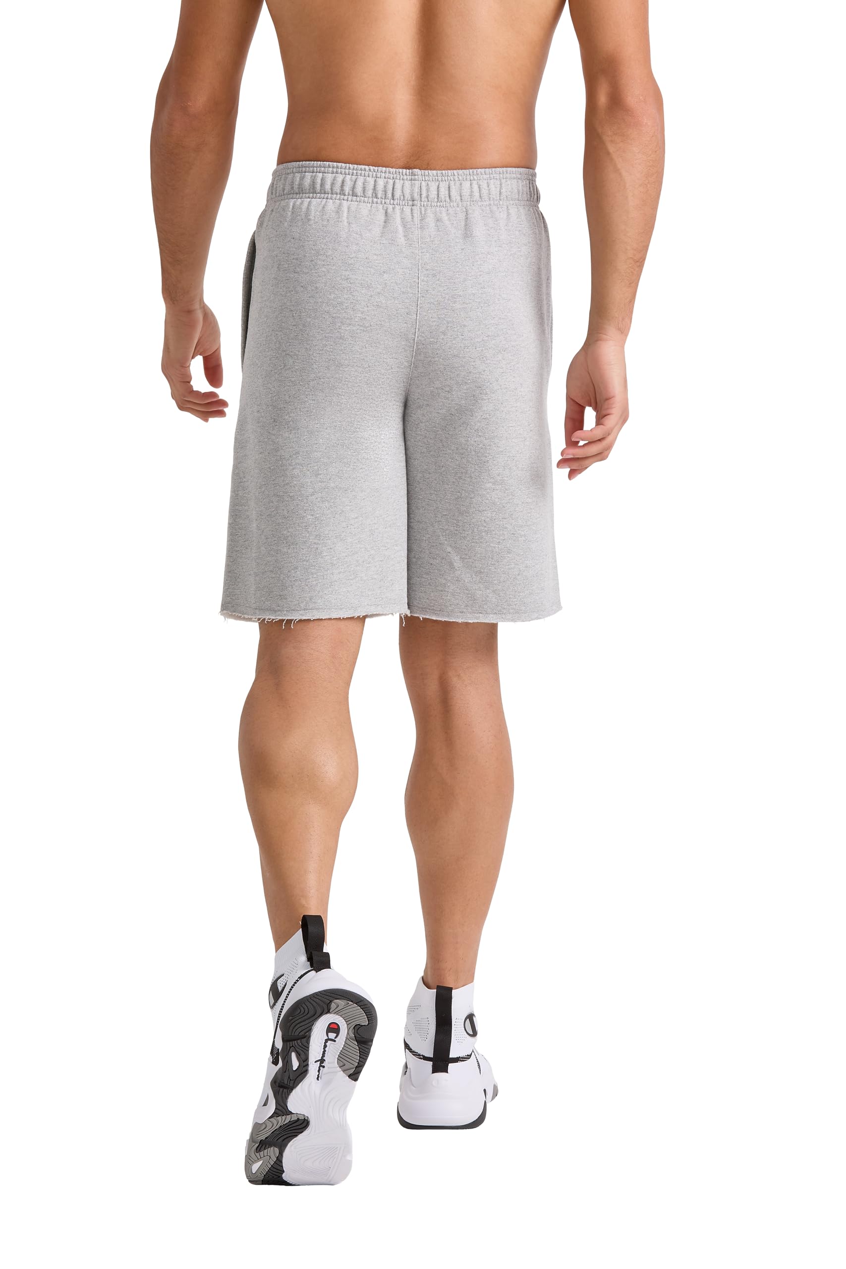 Champion Mens Shorts, Powerblend, Fleece, Soft For (Reg. Big & Tall), Oxford Gray C Logo, Large US