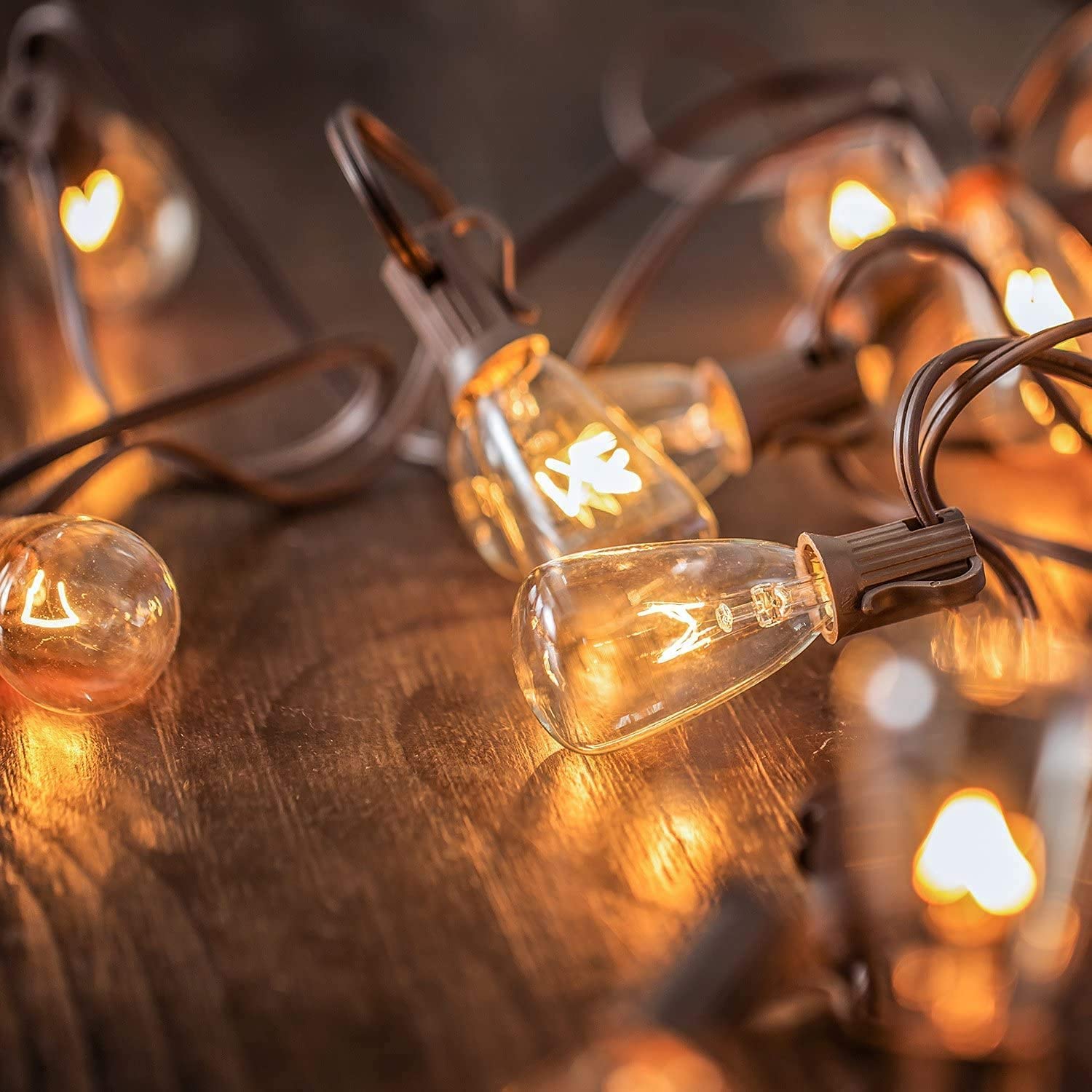 Dr.BeTree 10 Pack Edison Light Bulbs, Clear Replacement Bulbs, ST38 Glass Night Lights Bulbs, 7 Watts C7/E12 Screw Base for Indoor Outdoor Patio String Lights