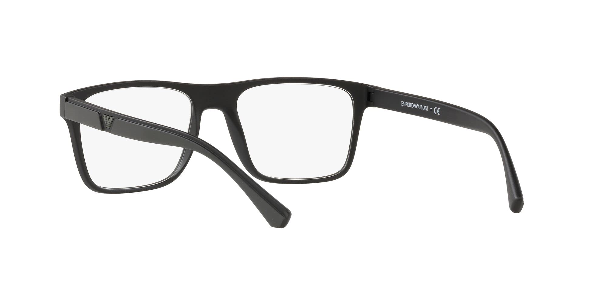 Emporio Armani Men's EA4115 Prescription Eyewear Frames with Two Interchangeable Sun Clip-Ons Rectangular, Matte Black/Clear/Black/Gradient Brown, 54 mm