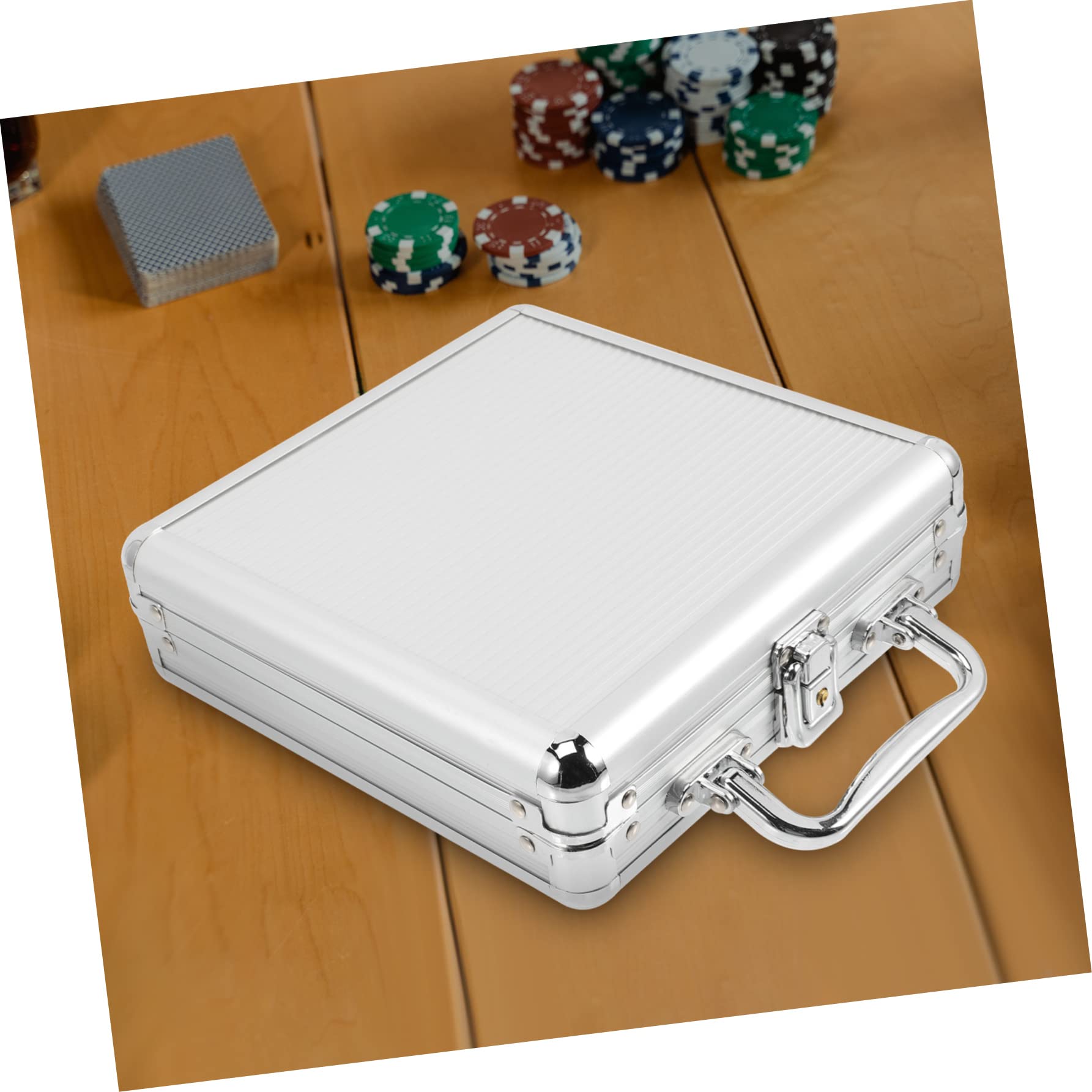HANABASS Cases Handle Carry Carrier Alloy Professional Casino Storage Empty Aluminum for Holder Blackjack Lock Carrying Chip Case Design Holdem Supplies Texas Large Chips Cards/Capacity