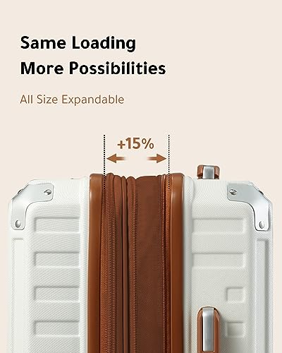 LUGGEX Carry On Luggage 22x14x9 Airline Approved - PC Expandable Hardside Luggage with Spinner Wheels - 4 Metal Corner Hassle-Free Travel