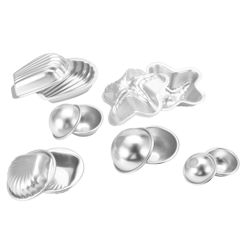 DIY Molds Aluminium, Metal Bath Bomb Molds, DIY Bath Bomb Mold Kit, DIY Bathtub Bomb Molds with Sea Creature Shapes, Soap Molds, Cake Molds, Candle Molds for Fizzy Bombs(3)