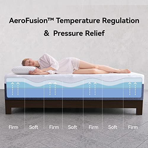 Vyfipt King Size Memory Foam Mattress 14 Inch Bed in a Box Gel AeroFusion Memory Foam Cooling Medium Firm Hybrid Mattress - Breathable - No Box Spring Needed β King,14 Inch