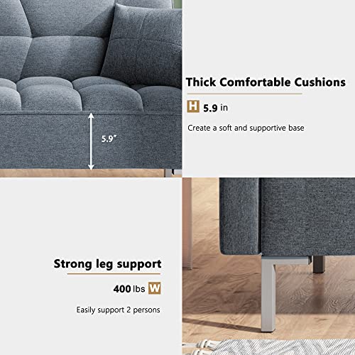 SOFTSEA 74'' Sofa Bed Sleeper Couches and Convertible Sofas, Couch Recliner Convertible Sofa Modern Adjustable Futon Couches Sofas Bed for Living Room Fold Up and Down Recliner Couch (Dark Gray)