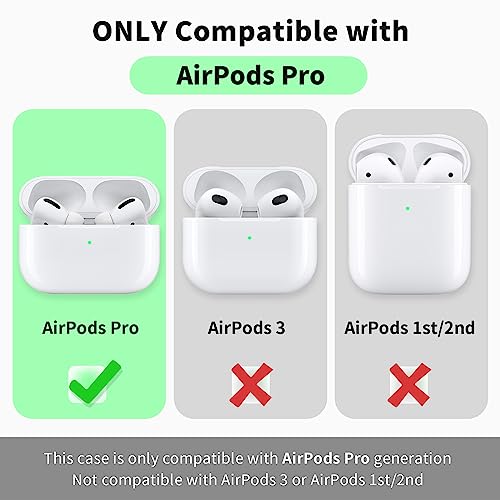 Linsaner AirPods Pro Case Cover with Keychain, Full Protective Silicone Skin Accessories for Women Men Girl with Apple AirPods Pro Case,Front LED Visible,Black
