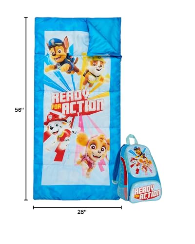 Exxel Outdoors Paw Patrol Backpack and Sleeping Bag Set β Paw Patrol Kids Indoor/Outdoor Kit, 2 Piece Set, Multi, (N-2PC21PAW)