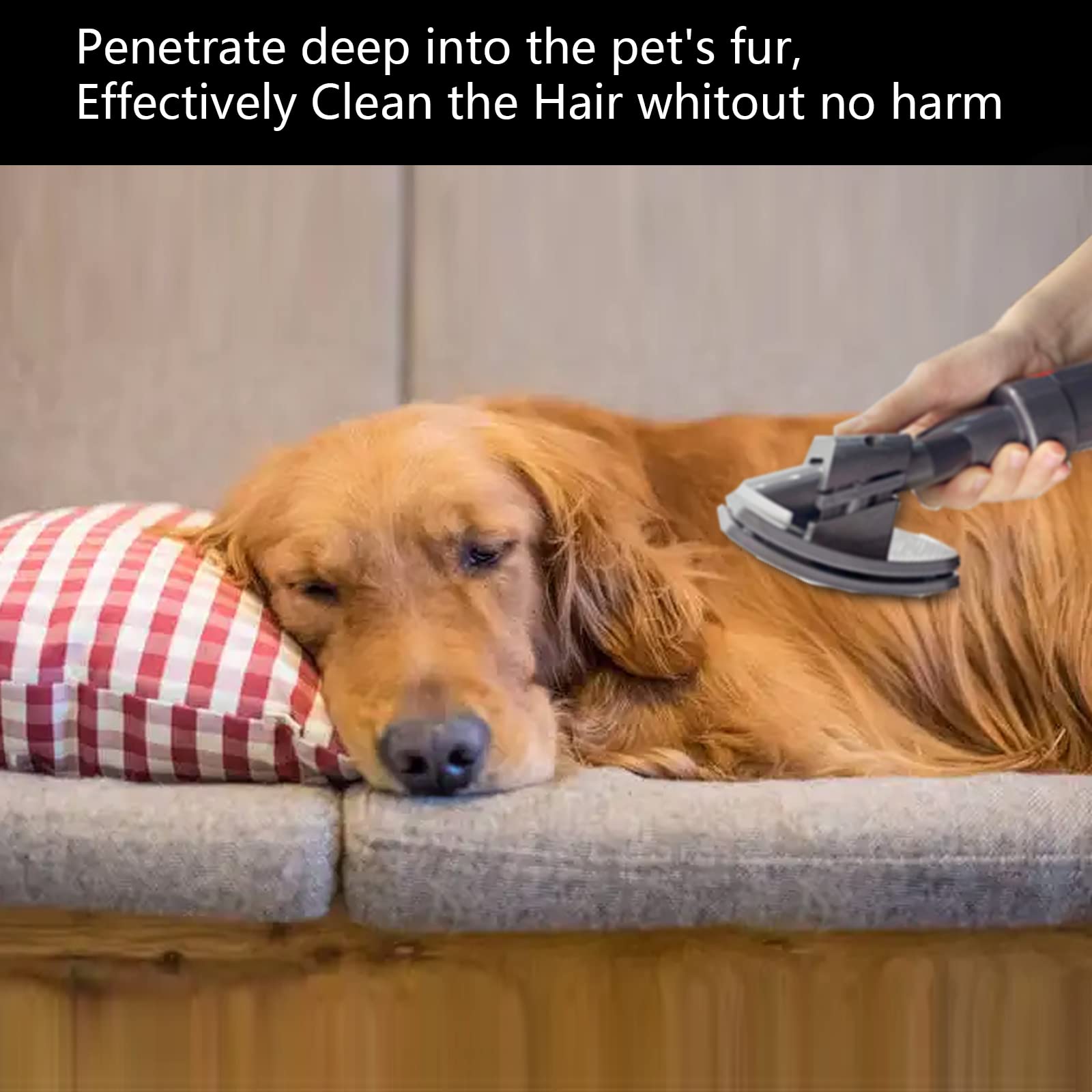 Dog Grooming and Pet Deshedding Vacuum Brush Kit for Dyson V7 V8 V10 V11 V15 Absolute Animal Vacuum Cleaners Grooming Tool Brush Attachment Extention Hose & Trigger Lock (Groom Tool Attachment)