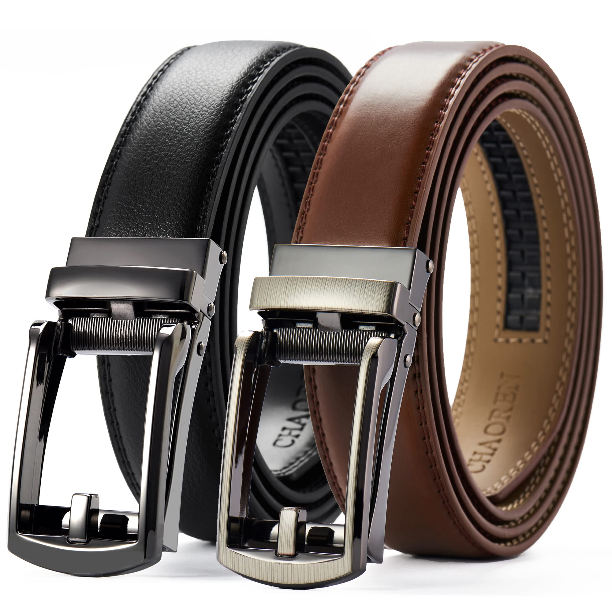 CHAOREN Leather Ratchet Belt Men - Casual Accessories for Every Occasion (35mm)