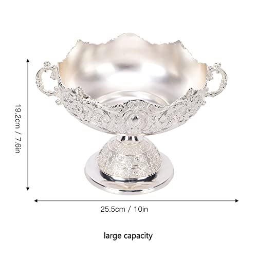 TOTITOM European Fruit Plate Tray Trinket Dish Snack Tray Zinc Alloy Bowl Ornaments with Retro Design for Candy Storage Food Serving Tray Apply to Kitchen/Dining Room/Outdoors Party