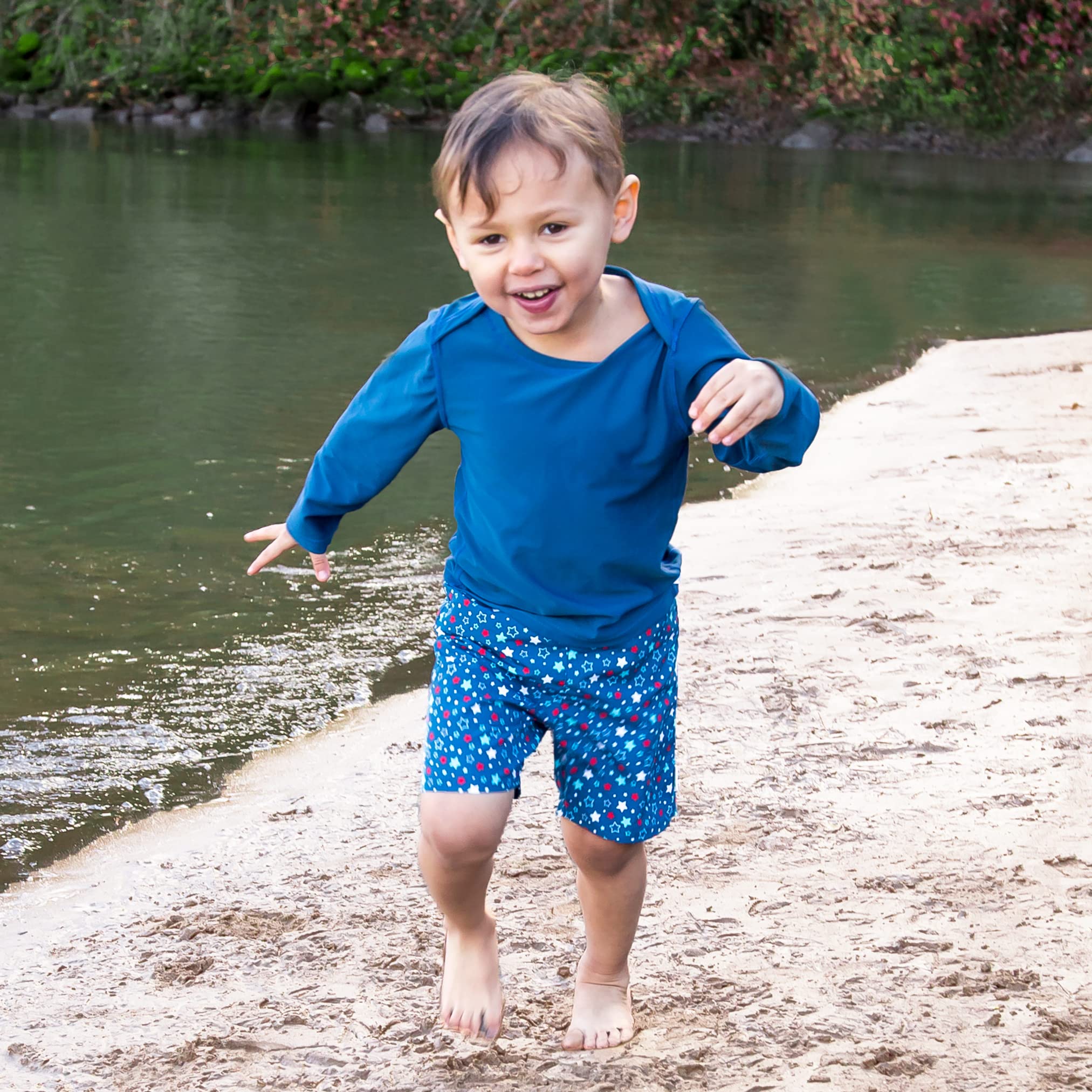 i play. baby boys Trunks With Built-in Reusable and Toddler Swim Diaper, Navy, 2-3T US