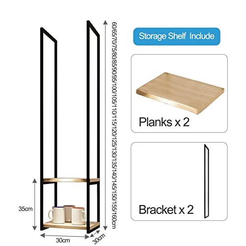 LUDIST 2 Layer Ceiling Mount Shelf Black Wrought Iron Bracket Racks with Planks Shelves Ceiling Storage Rack for Bars Restaurants Kitchens Display Stand (Size : 30x30x160cm)