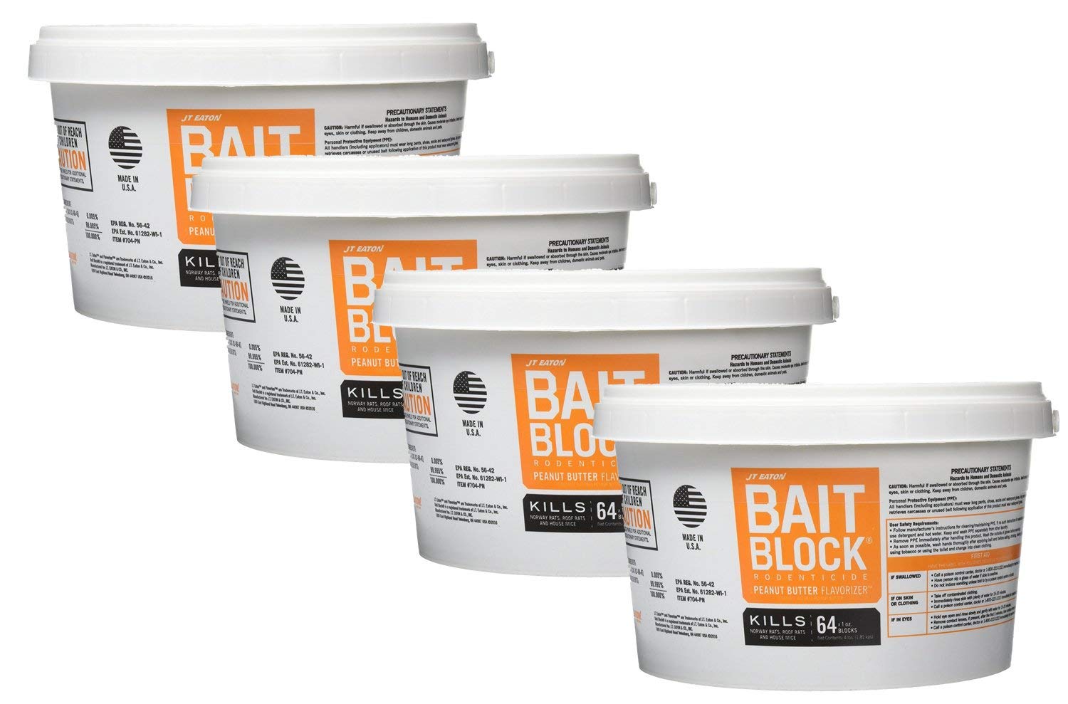 Rat & Mice Bait Blocks, Peanut Butter, 4-Lbs.
