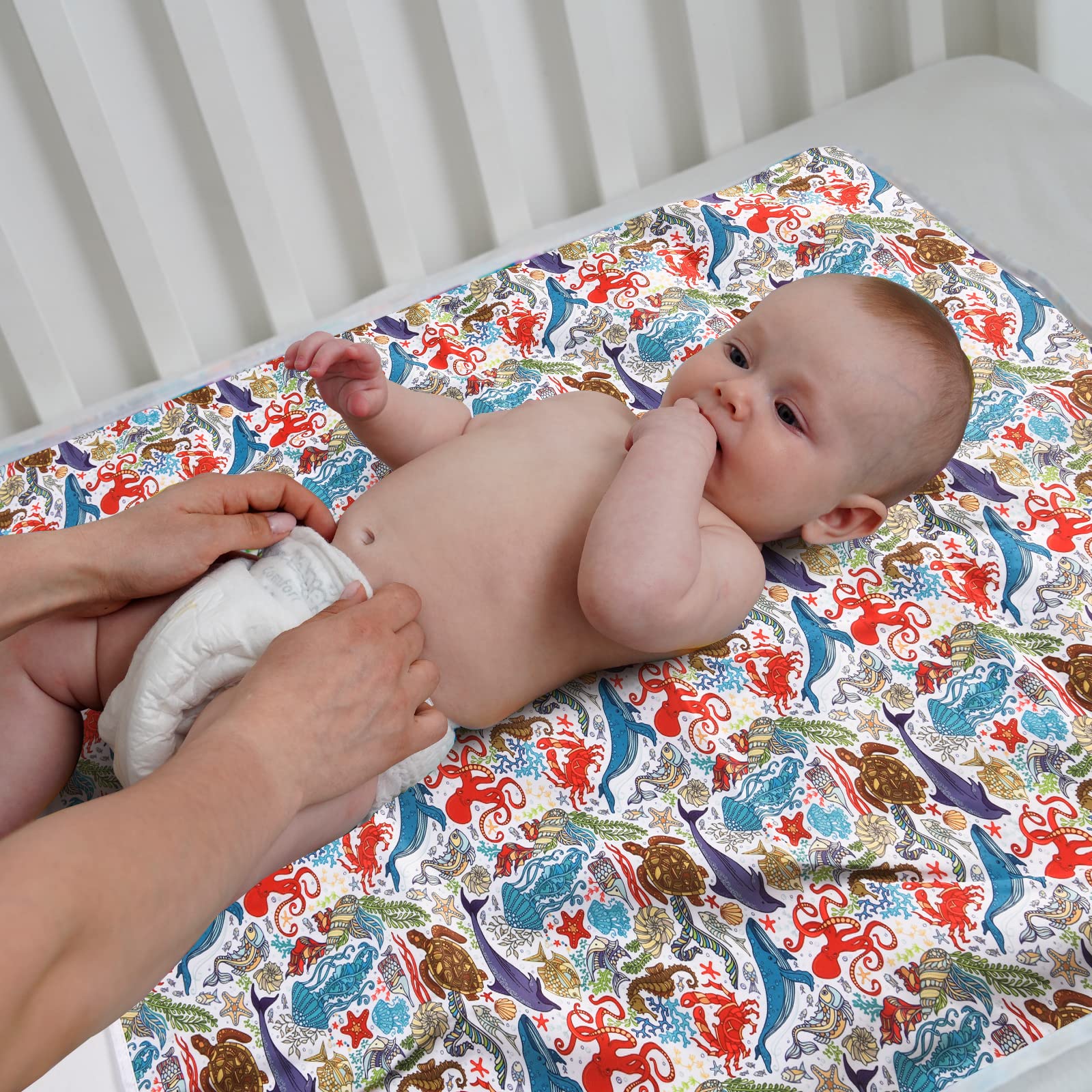 HaoShuFu Crib Mattress Protector Pack n Play mattresses Size 39.4"x 27.5" Thick Soft Comfortable Absorbant (ND07)